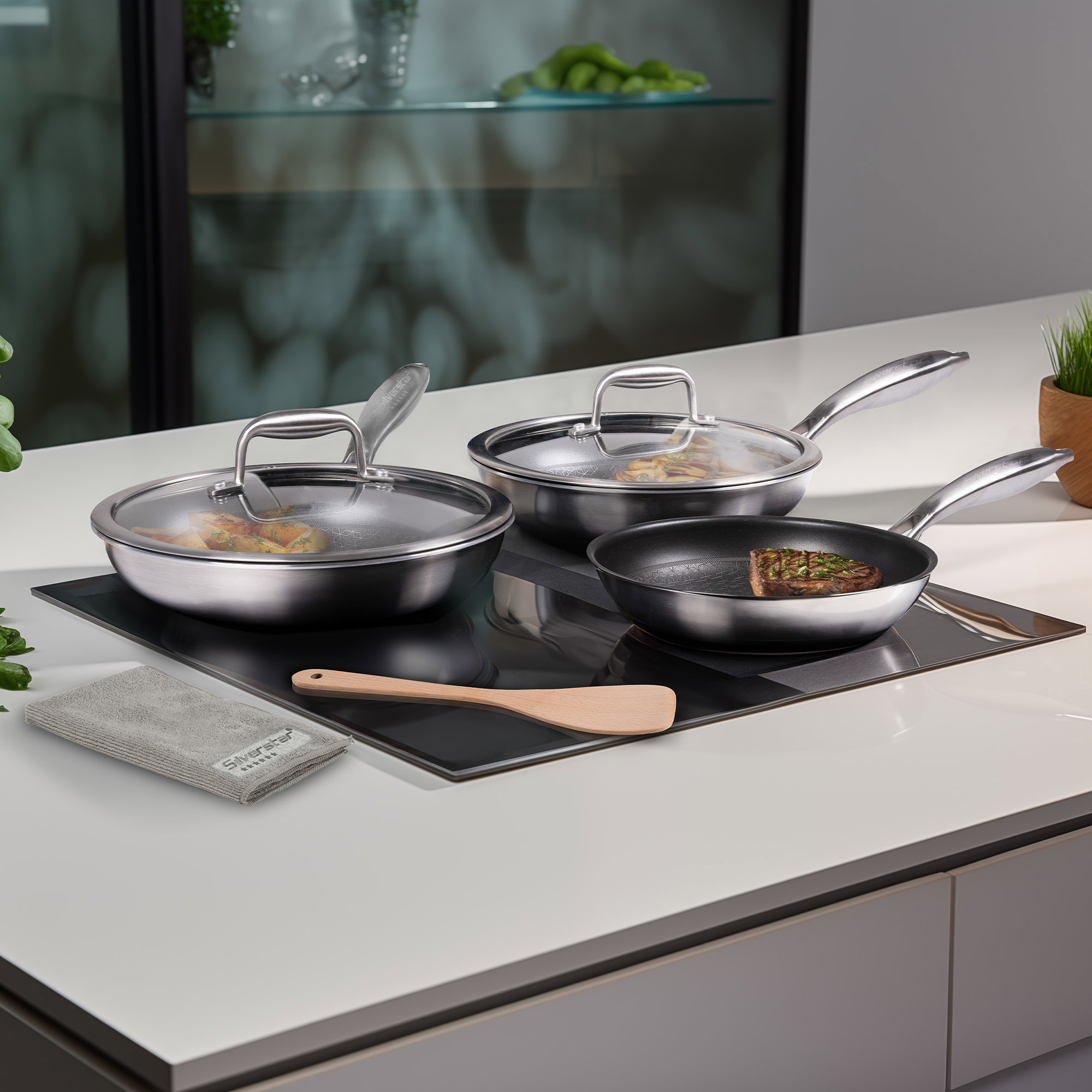 SILVERSTAR® stainless steel frying pan, 20 cm