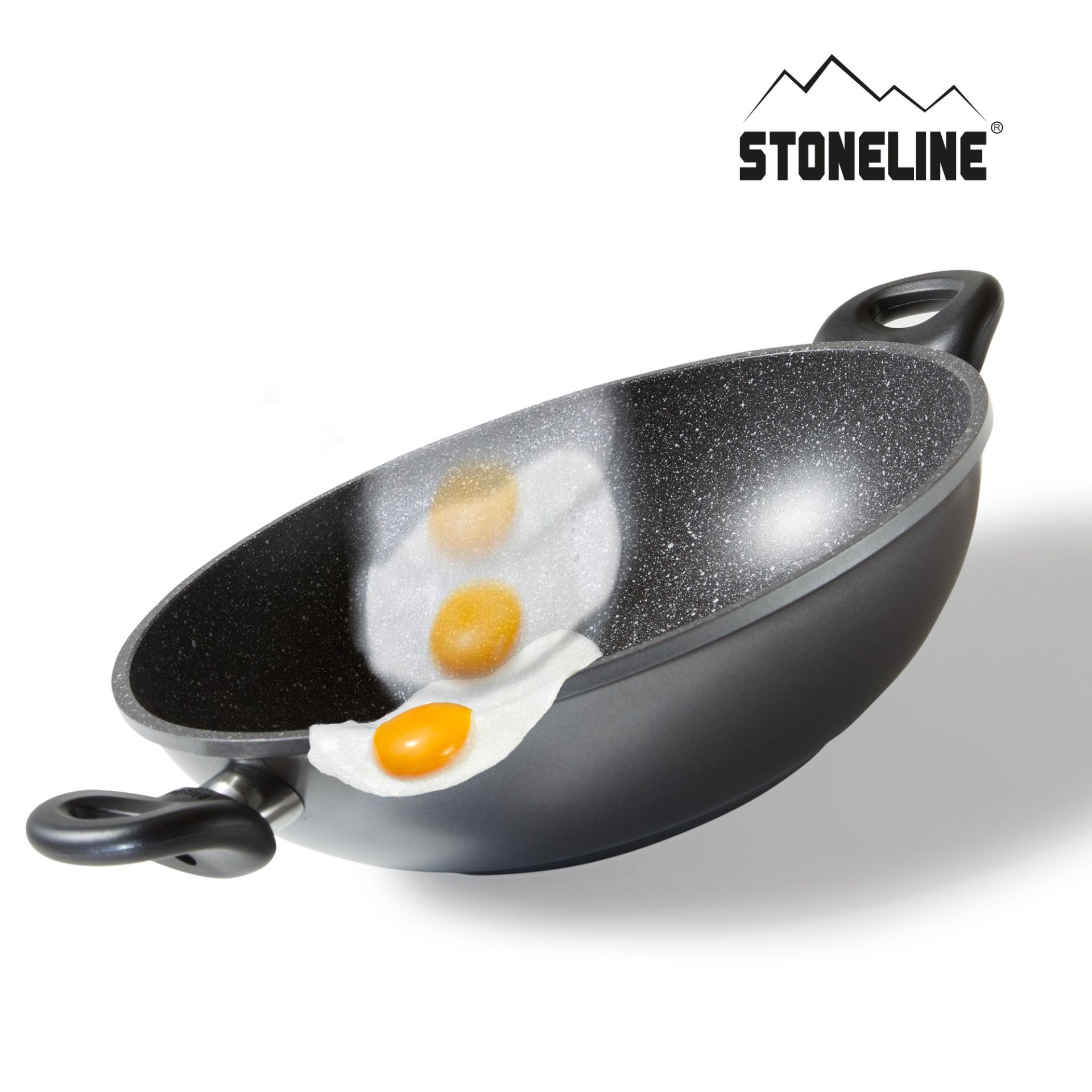 Versatile STONELINE® wok 32 cm: cast aluminium, coated, induction & oven!