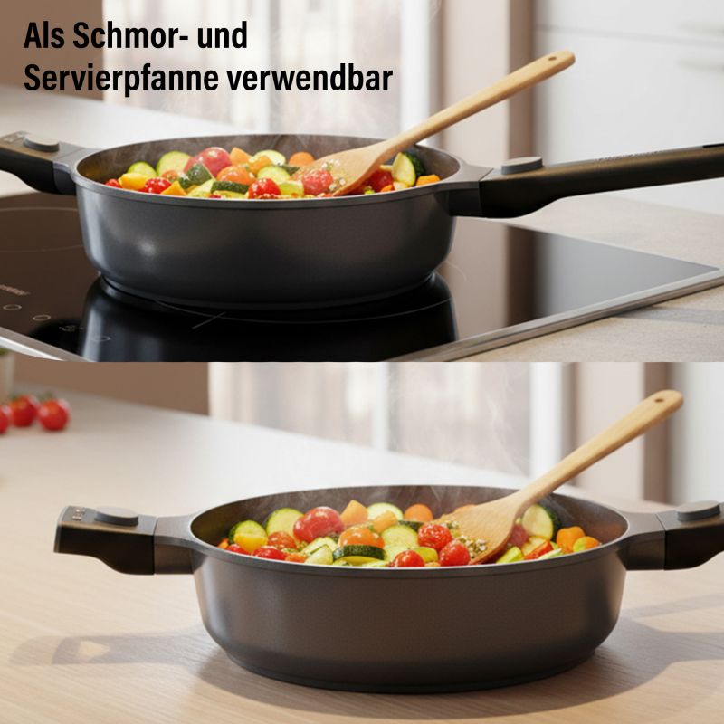 STONELINE® SMART Braising Pan 28 cm - manici rimovibili e coperchio in ...