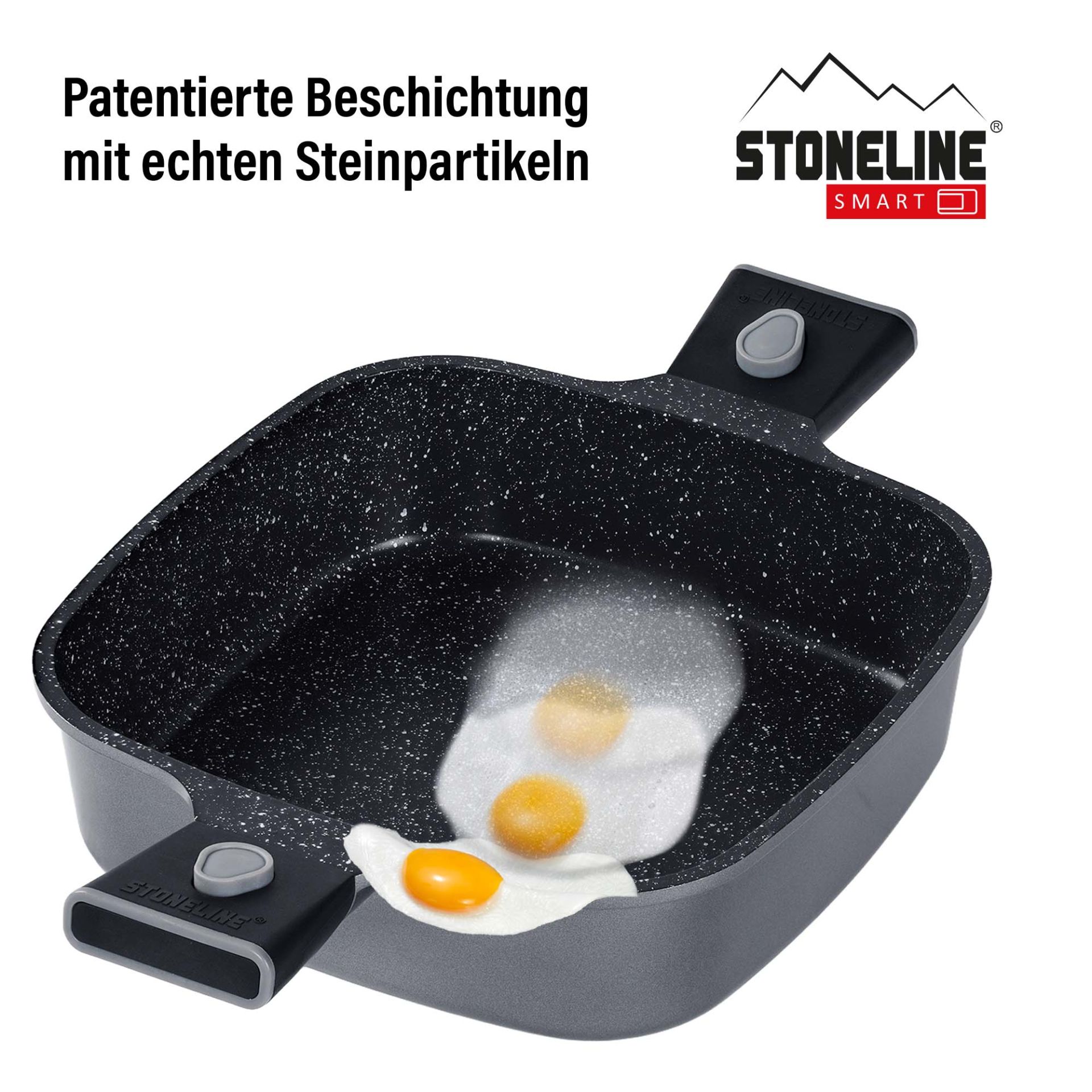 STONELINE® Imagination PLUS Sartén esquinera 28x28 cm - asa extraíble y ...