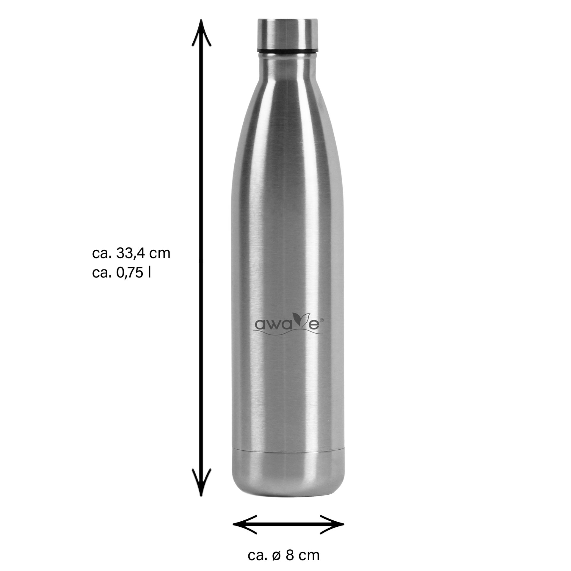 Botella Térmica 750 ml Acero Inoxidable | Acero Inoxidable Mate ...