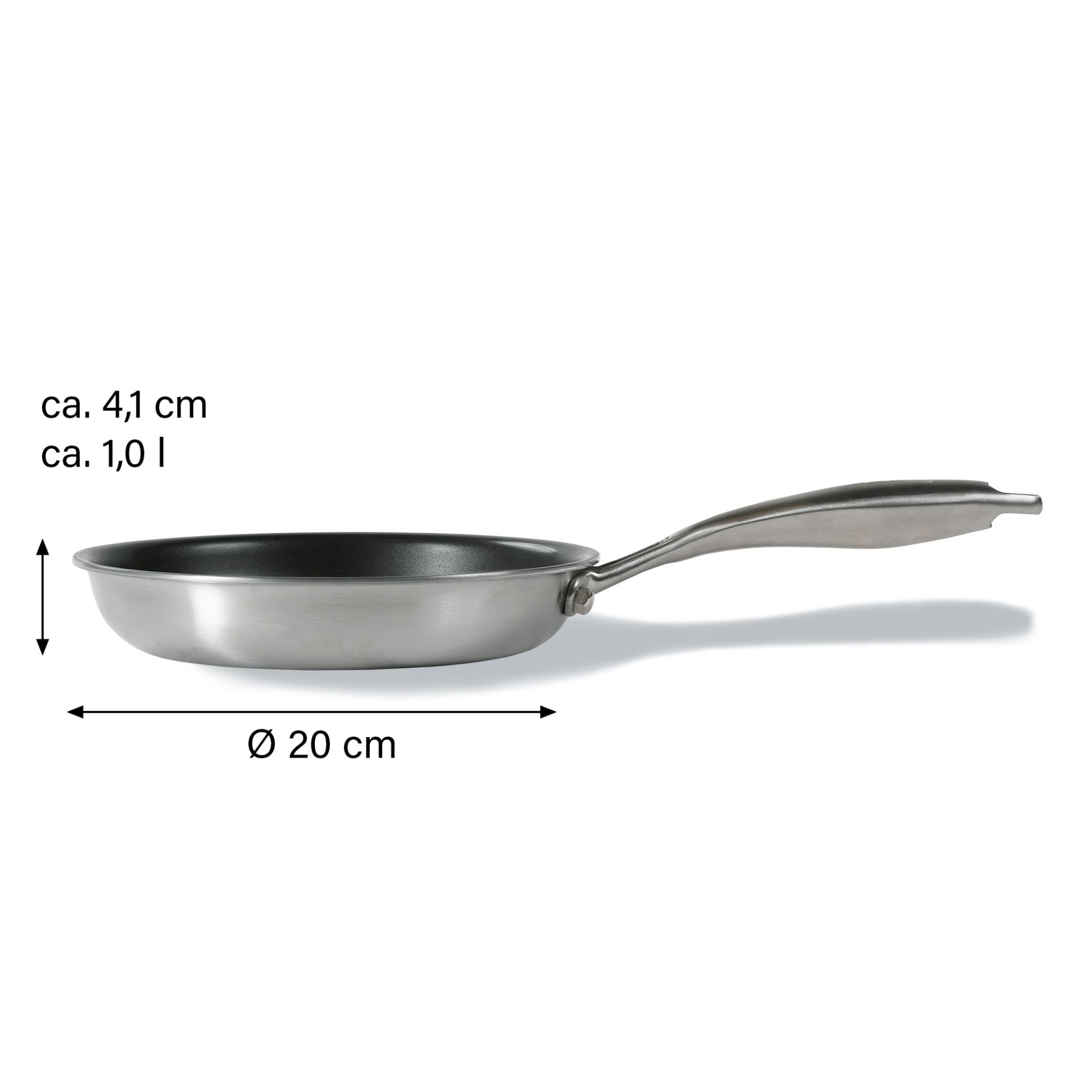 SILVERSTAR® stainless steel frying pan, 20 cm