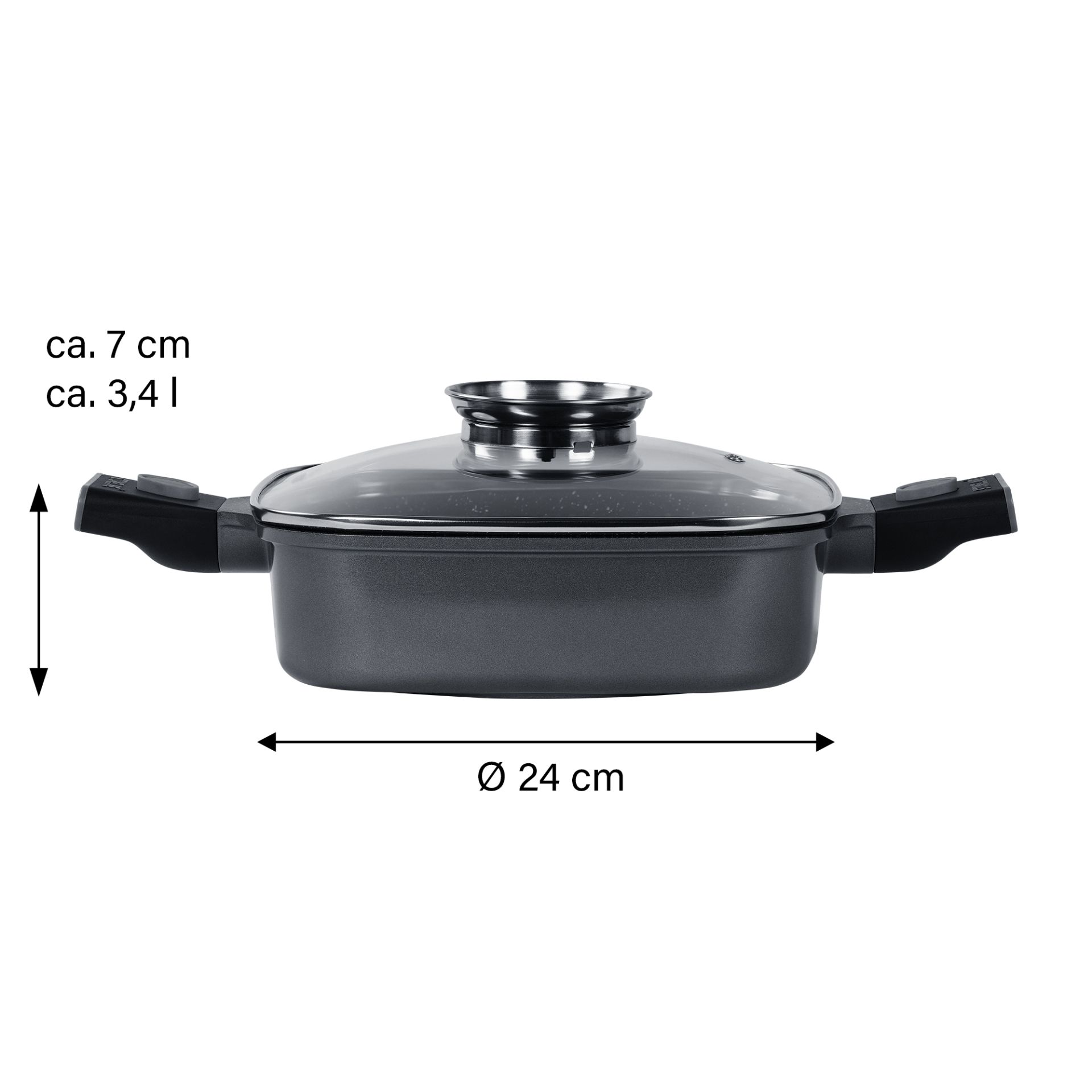 STONELINE® Imagination PLUS Corner Pan 24x24cm - removable handle ...