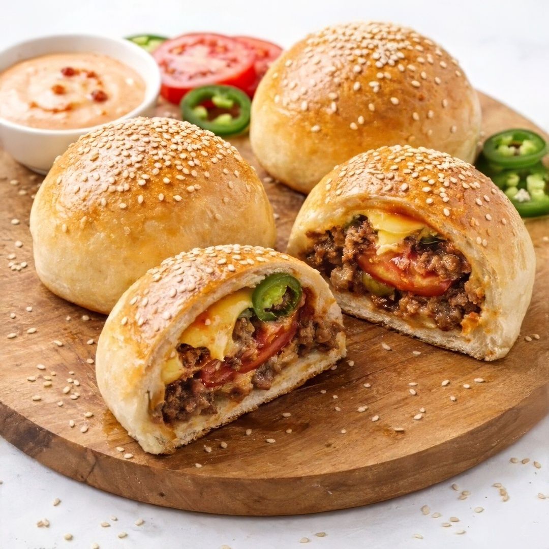 Recette de petits pains fourrés au cheeseburger