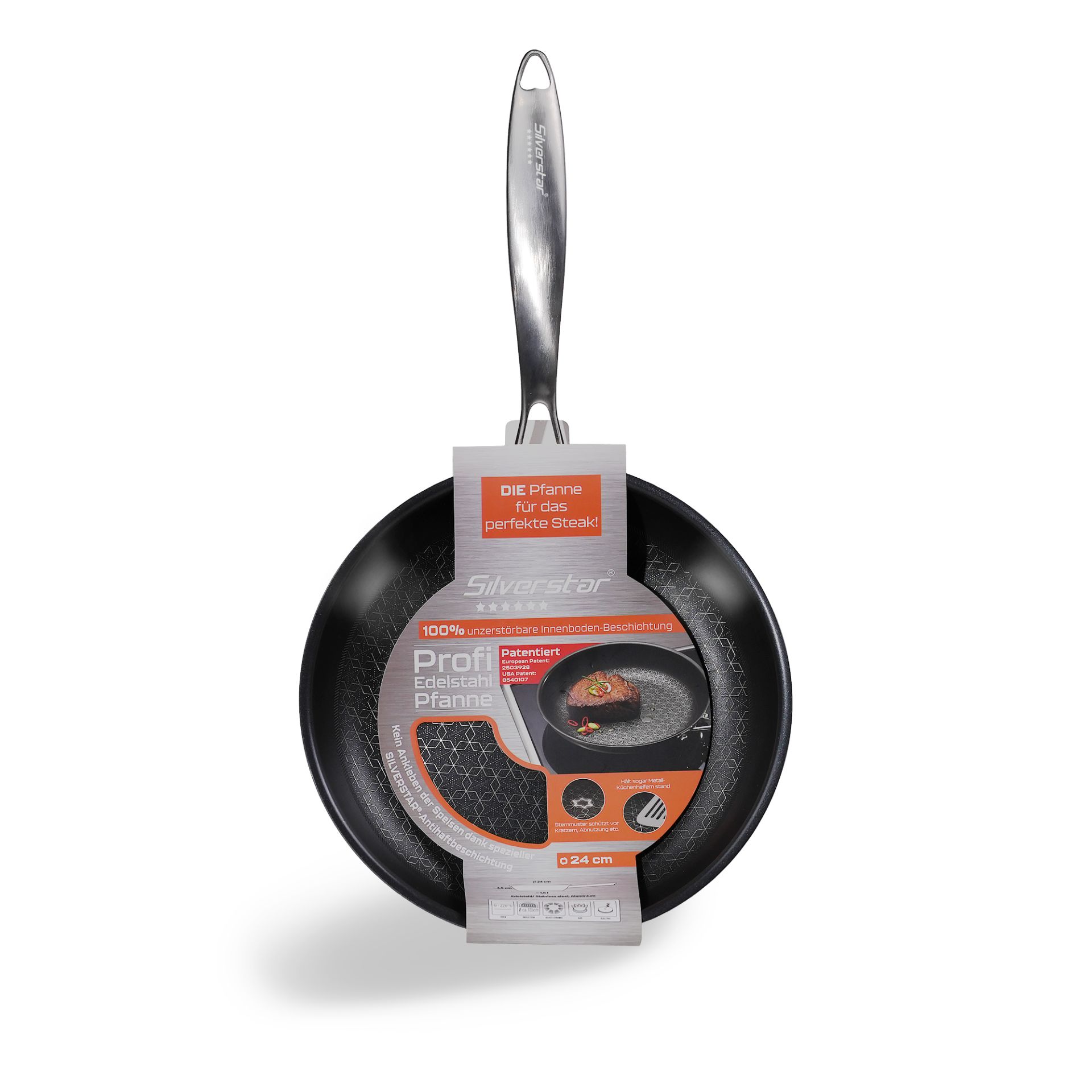 SILVERSTAR® stainless steel frying pan, 20 cm